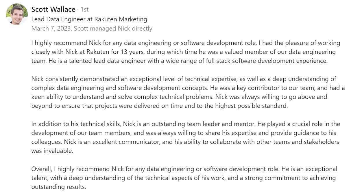 Nick Cox | Data Engineer | Software Developer